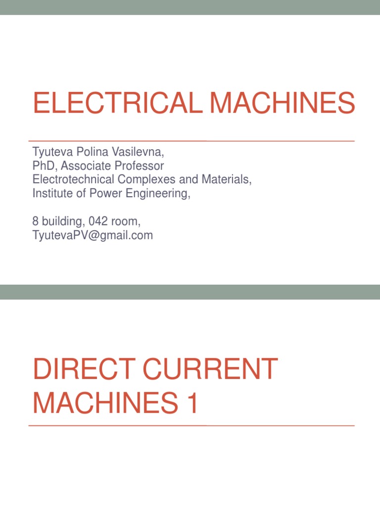 Direct Current Machines Lectures | PDF | Electric Motor | Electric ...