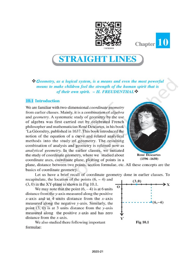 Straight Lines Chapter PDF | PDF