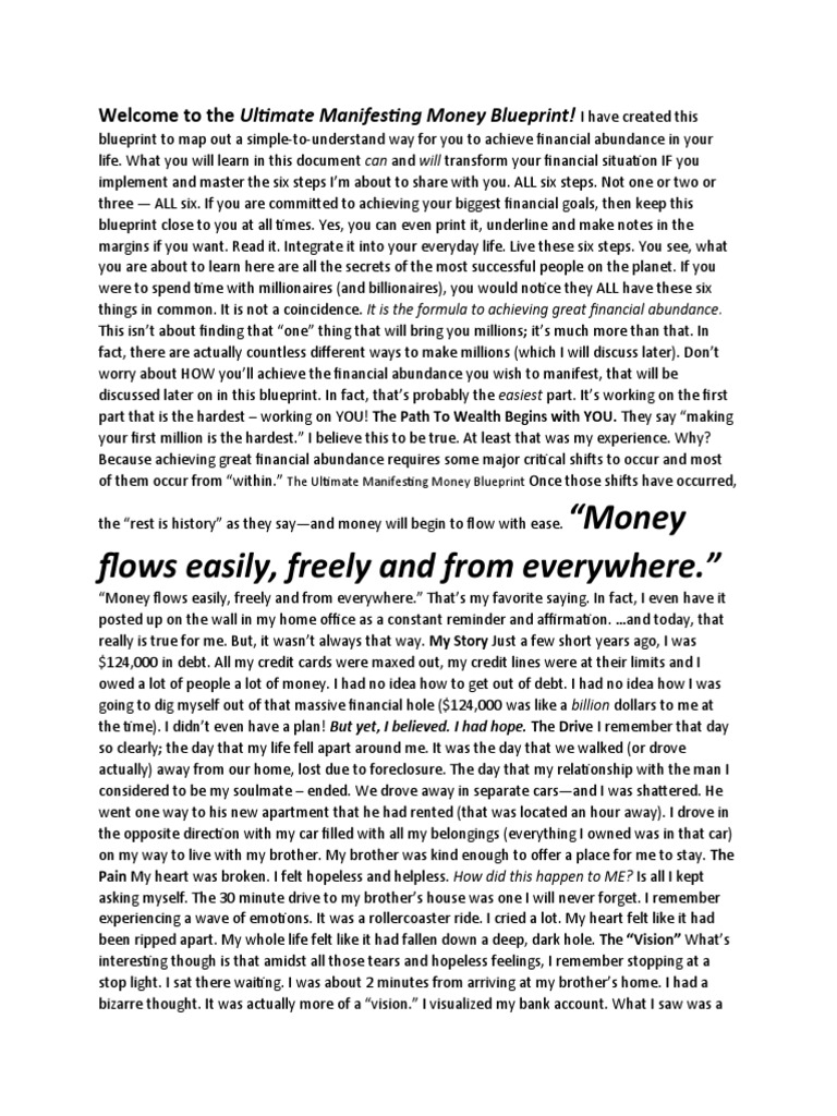 The Ultimate Manifesting Money Blueprint: A Six-Step Guide to ...