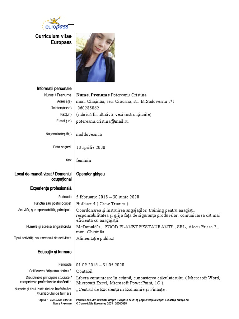 CV in Format European | PDF