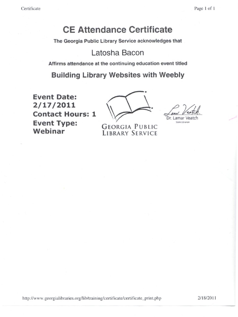 Webinar Certificate | PDF