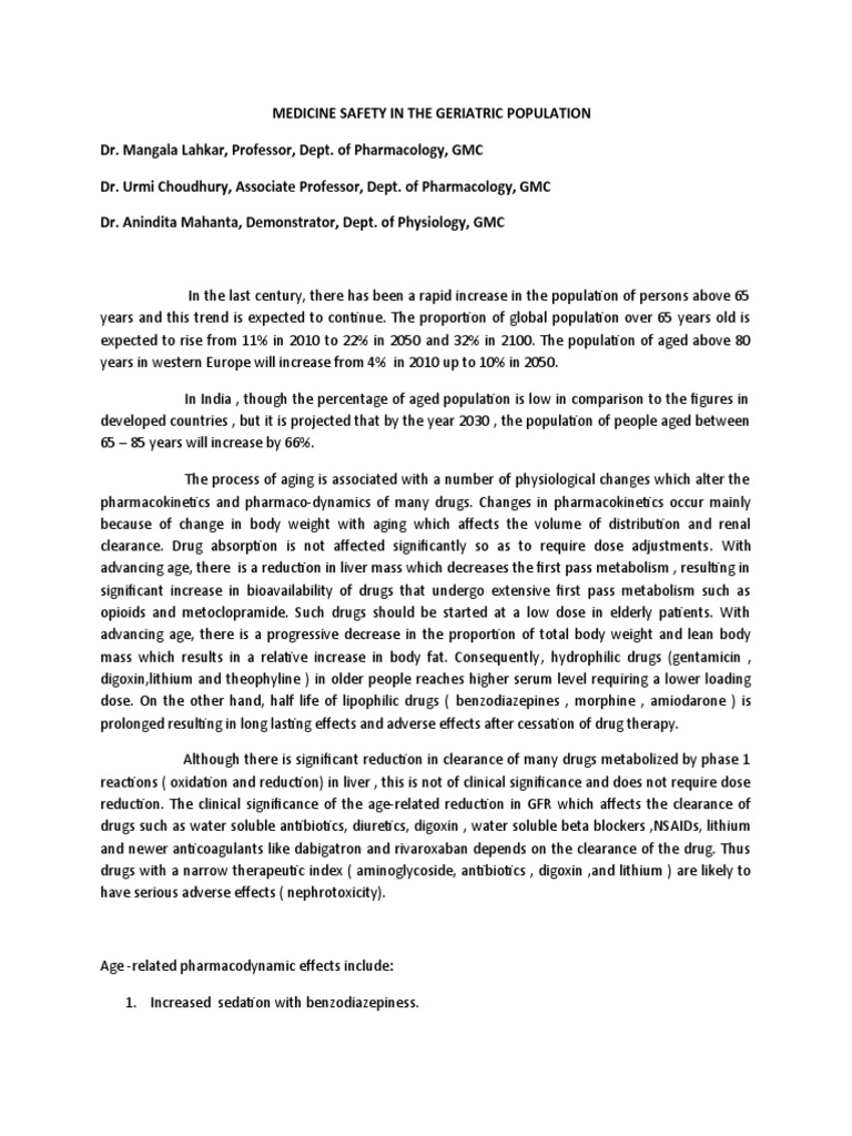 Geriatric Medicine Safety Guidelines | PDF | Nonsteroidal Anti ...