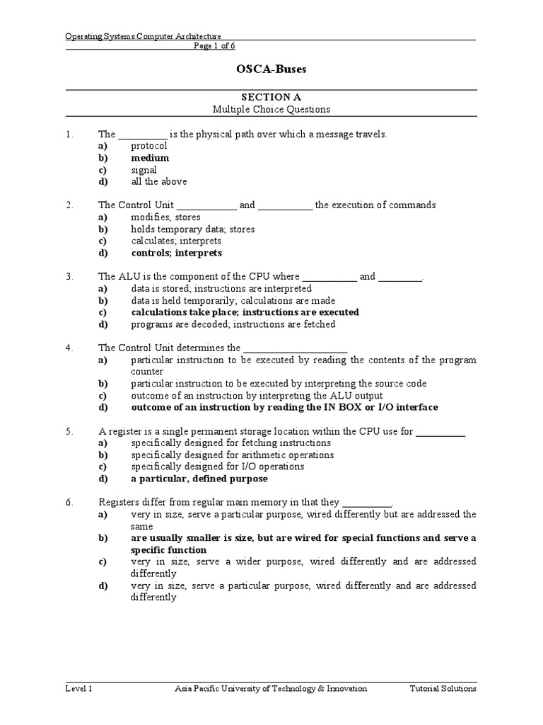 TS7. Bus & Pipeline-OSCA | PDF | Computer Data Storage | Central Processing Unit