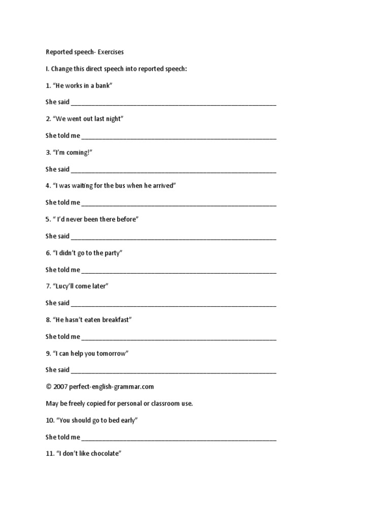 Reported Speech | PDF