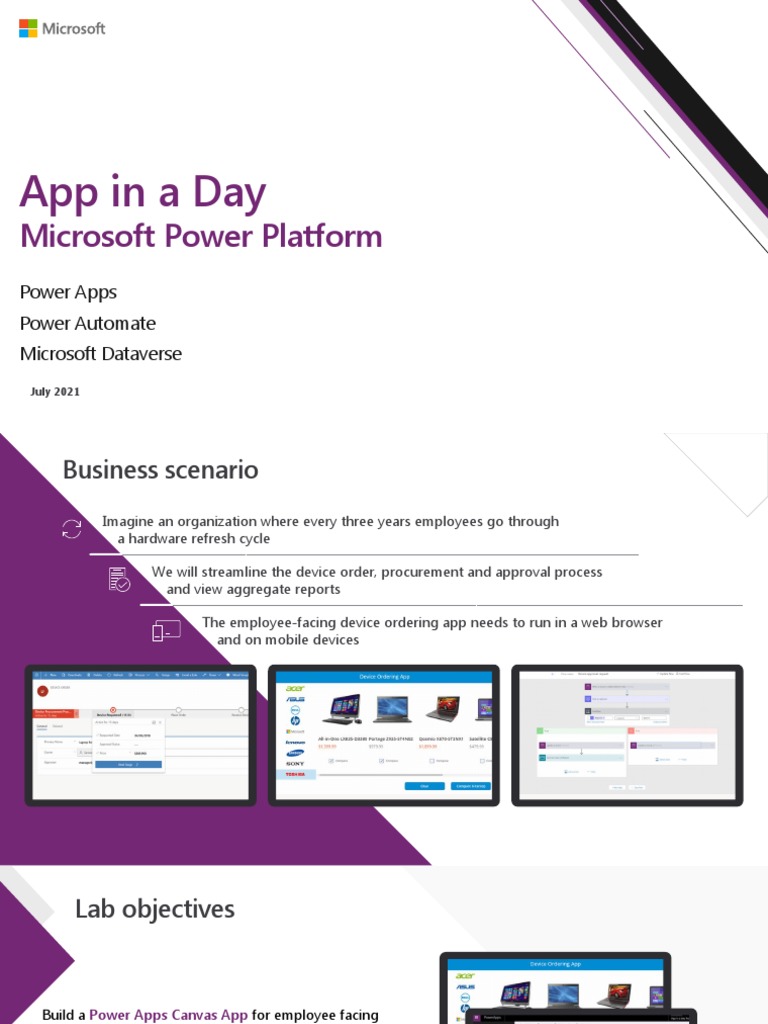 AppInADay Lab Introduction | PDF | Mobile App | Databases