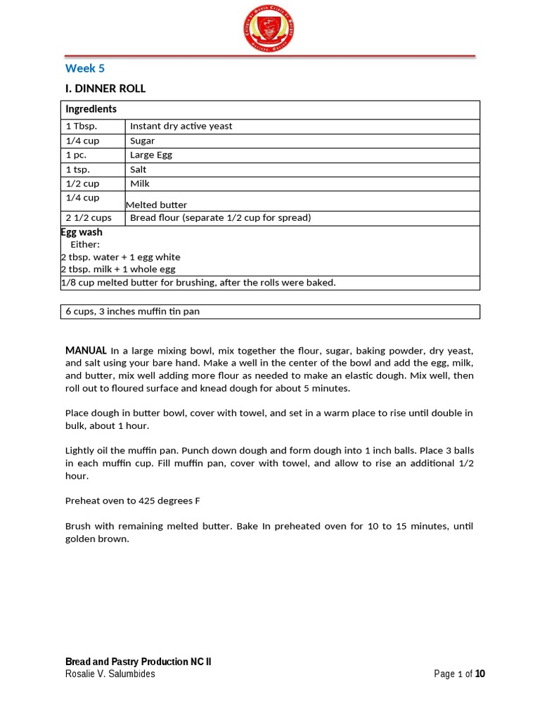 RECIPES For BPP | PDF | Butter | Dough