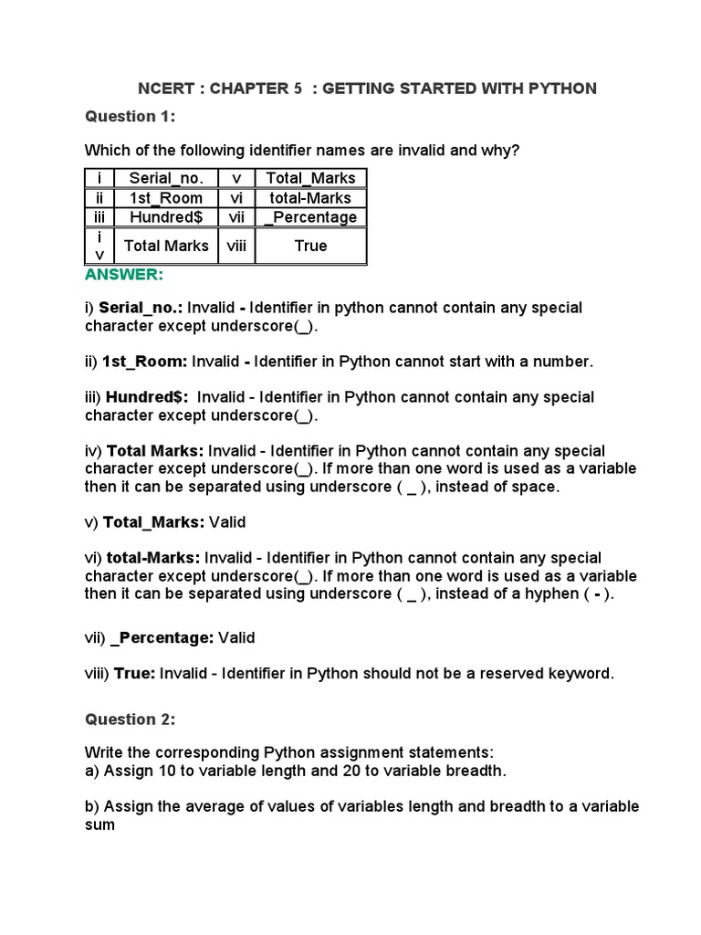 Chapter 5 Getting Started With Python | PDF | Data Type | String ...