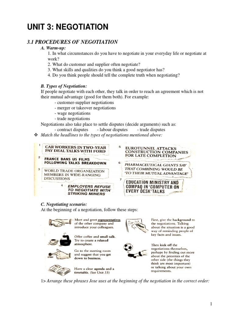 Unit 3 | PDF | Negotiation | Cognition