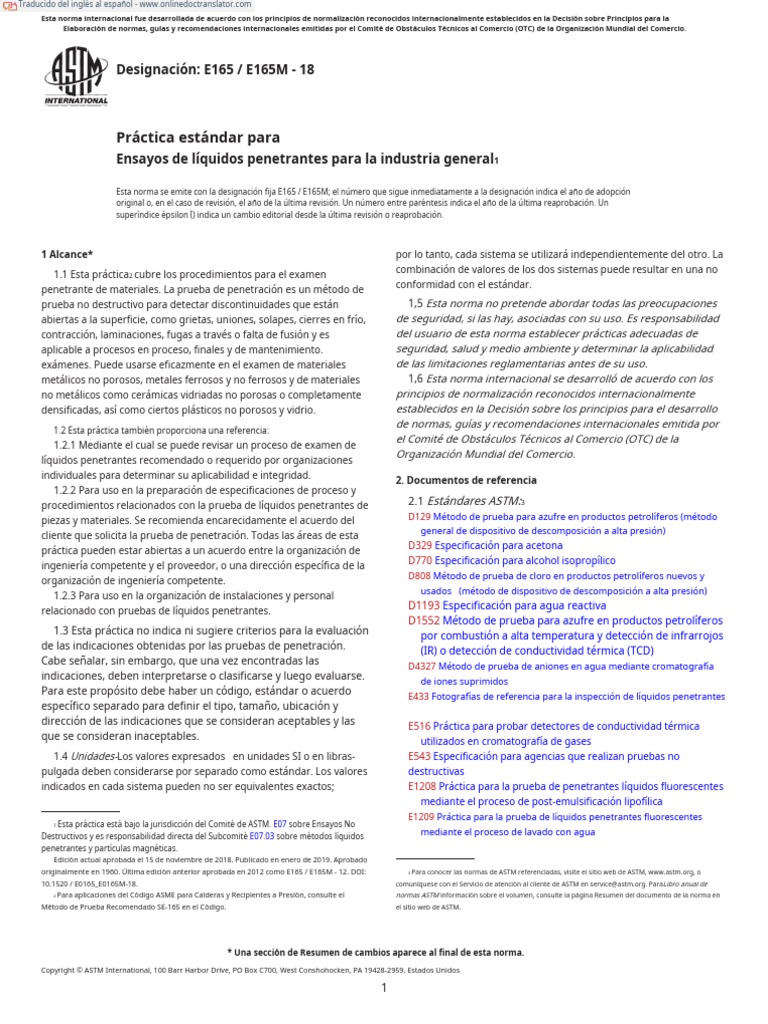 ASTM E165.en - Es | PDF | Agua | Construcción