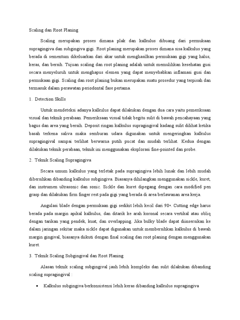 Scaling Dan Root Planing | PDF