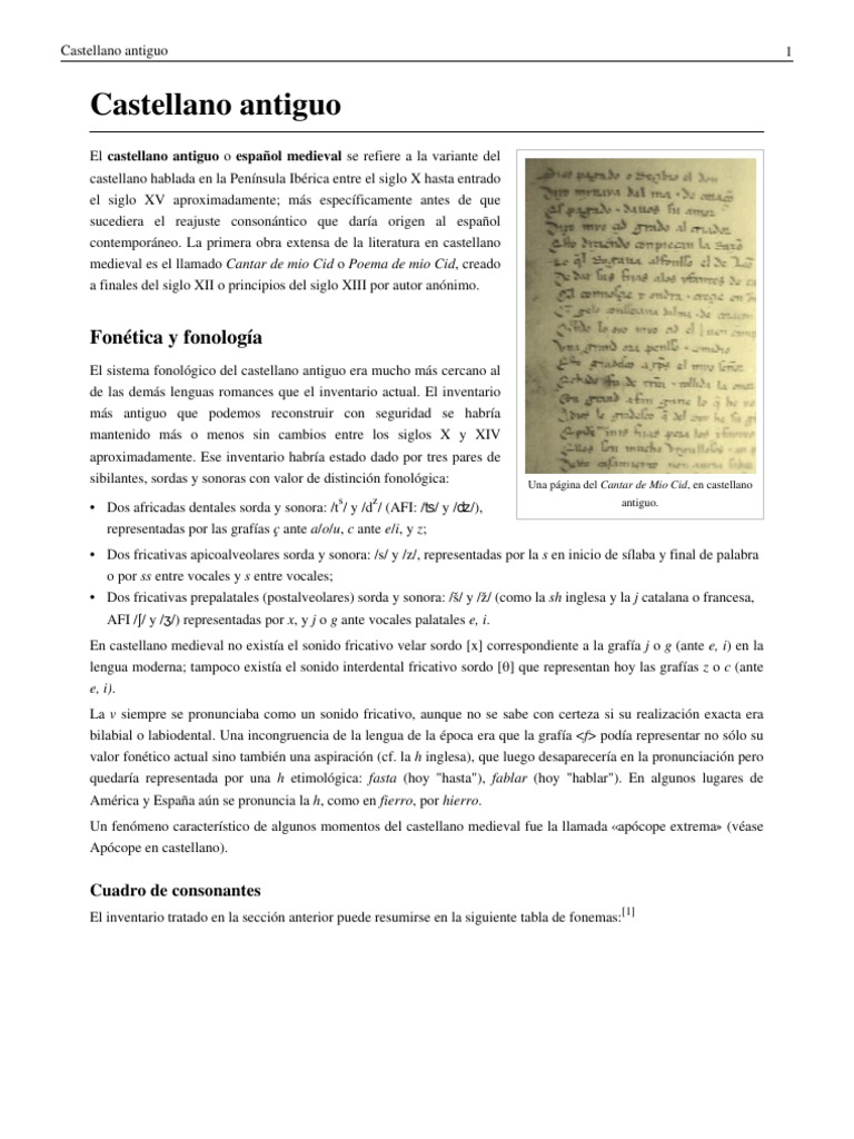 Español Medieval | PDF | Lengua española | Fonética