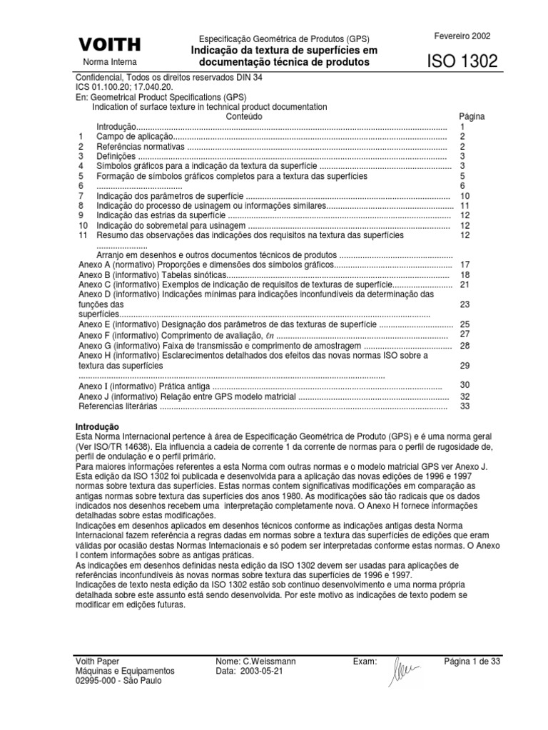Iso 1302 - 2002 | PDF | Desenho | Ondas