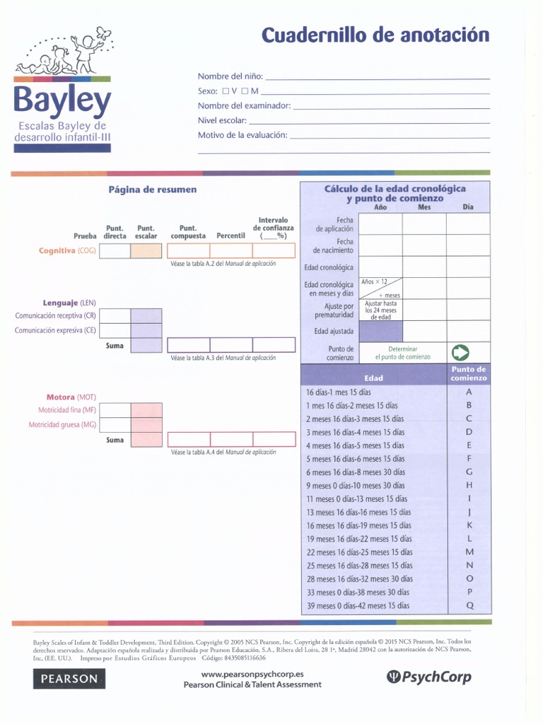 BAYLEY Cuadernillo | PDF