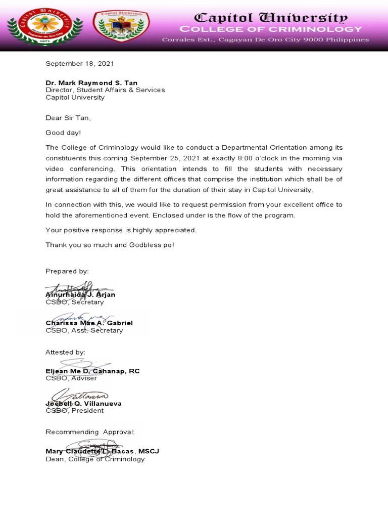 Departmental Orientation Invitation | PDF