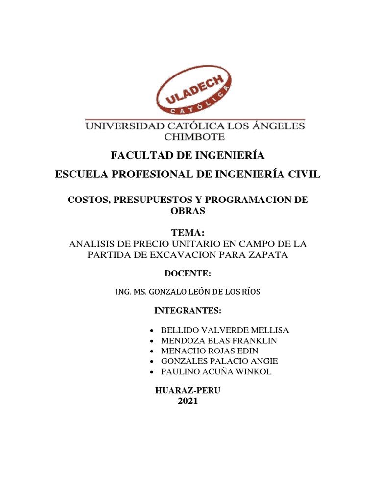 ACTIVIDAD N°03 Modificado | PDF | Presupuesto | Ingeniero civil