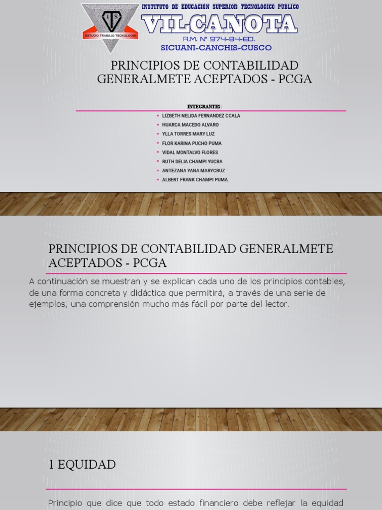 Principios de Contabilidad Generalmete Aceptados - Pcga | PDF ...