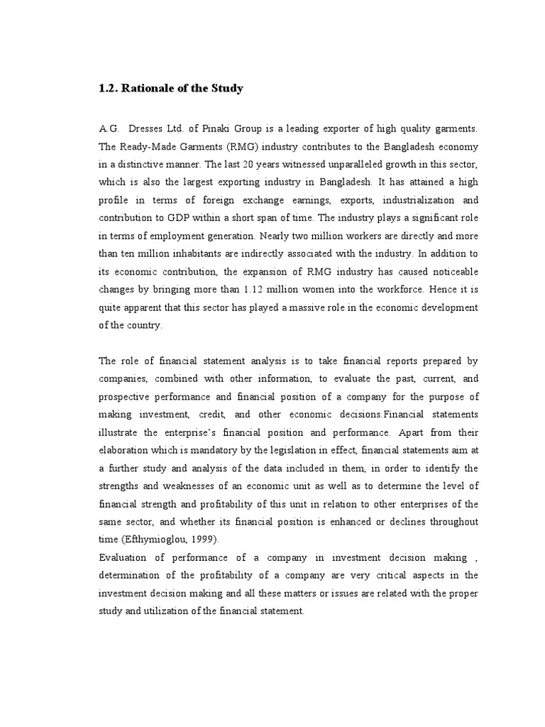 1.2. Rationale of The Study | PDF | Economies