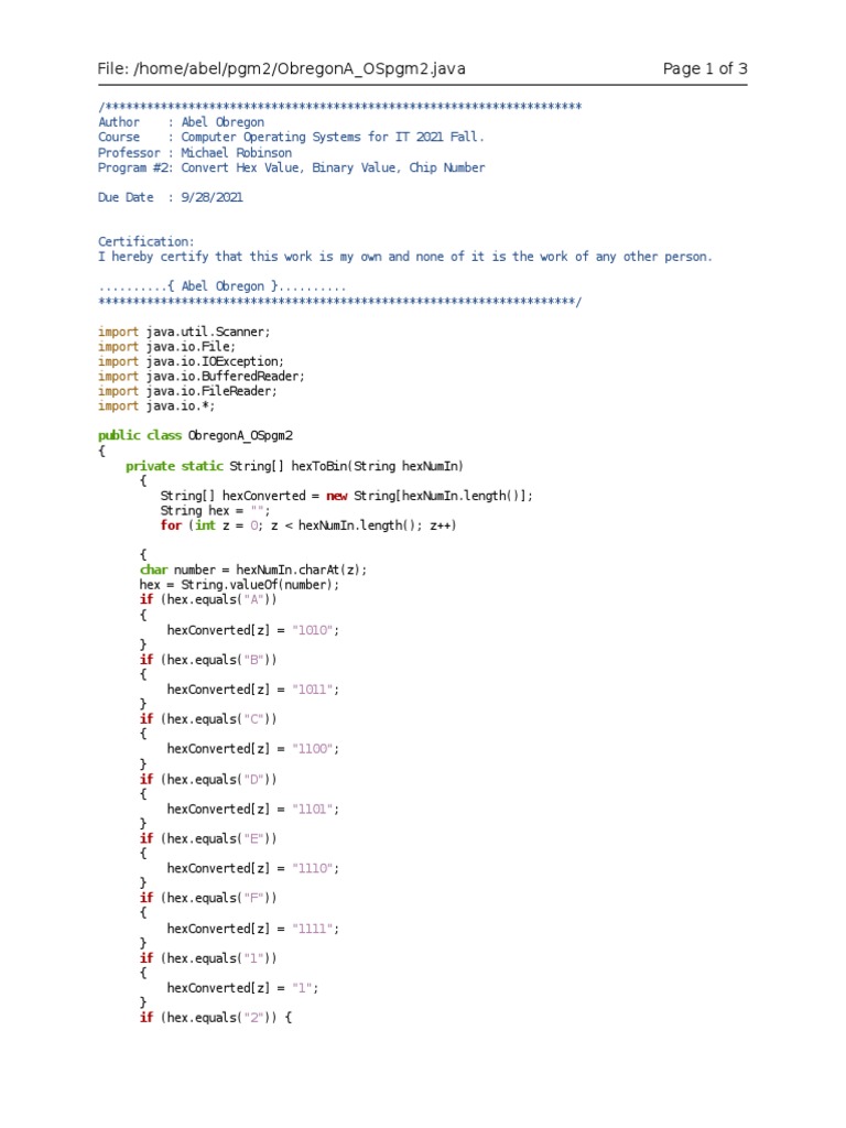 File: /Home/Abel/Pgm2/Obregona - Ospgm2.Java Page 1 of 3: Import Import Import Import Import ...