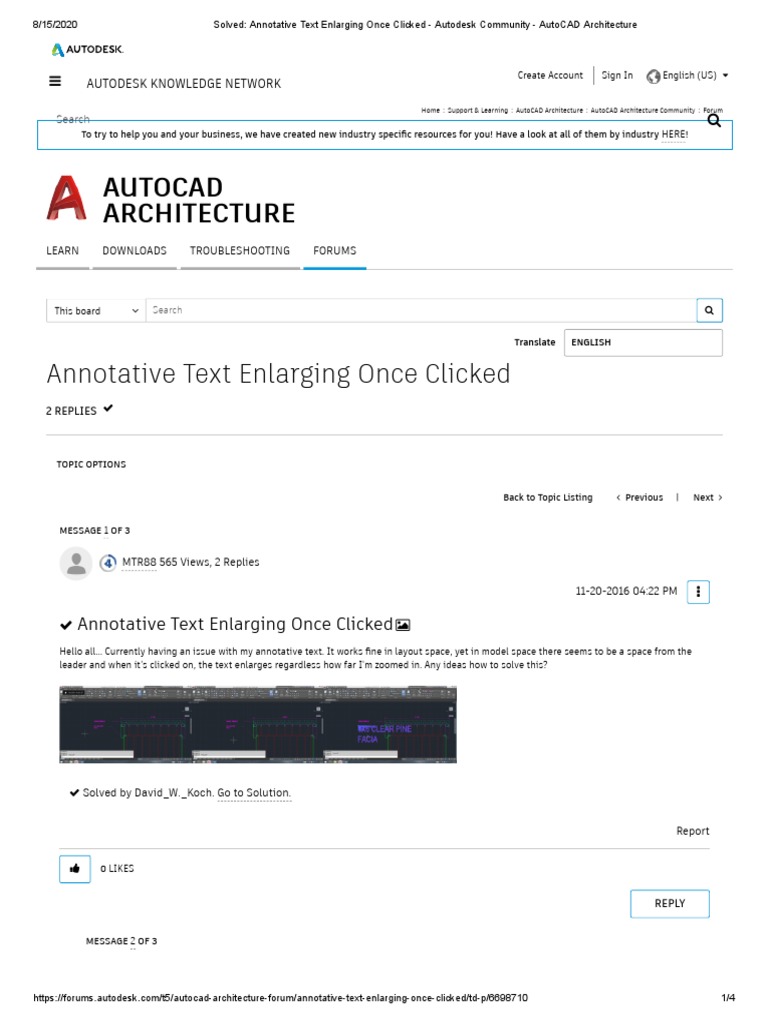 Solved - Annotative Text Enlarging Once Clicked - Autodesk Community - AutoCAD Architecture ...