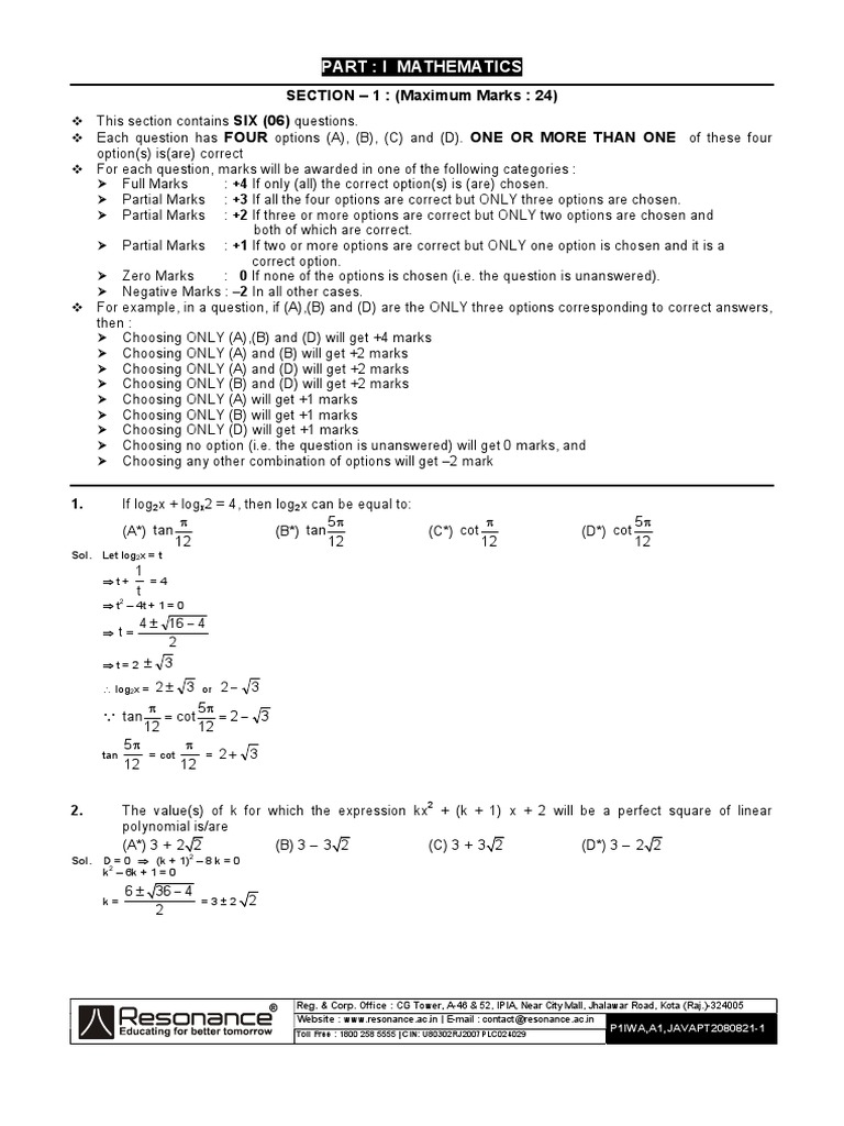 08 08 2021 Apt 2 (Paper 1) - Iwa, A1, Jav - Paper With Solution | PDF ...