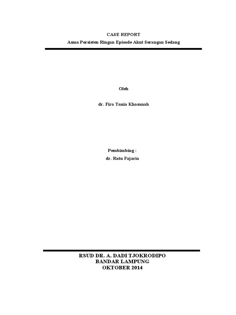 CR Asma Bronkial | PDF | Pengembangan Diri