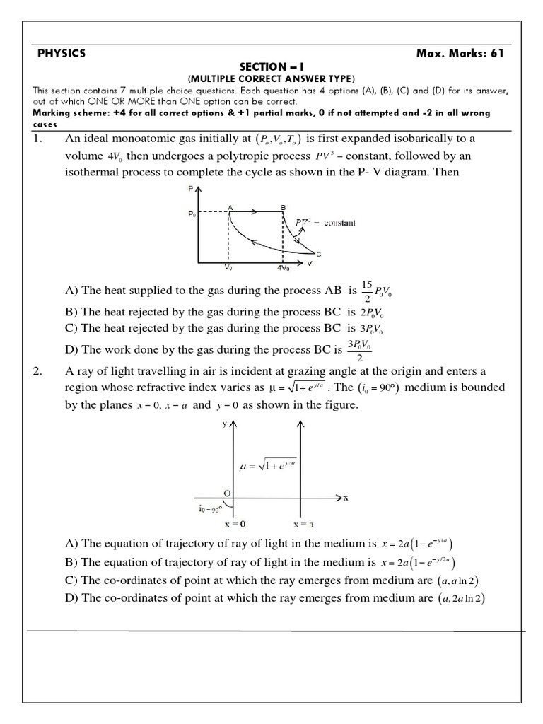 PHYSICS MULTIPLE CHOICE QUESTIONS | PDF | Ellipse | Voltage