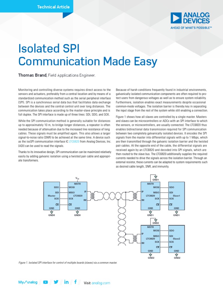 Isolated SPI Communication Made Easy: Thomas Brand | PDF | Manufactured ...