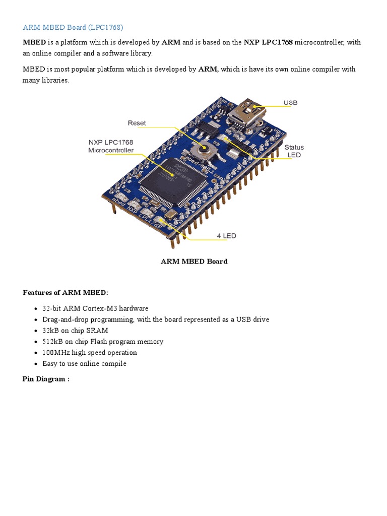 ARM MBED Board (LPC1768) - MBED | PDF | Analog To Digital Converter | Computer Science