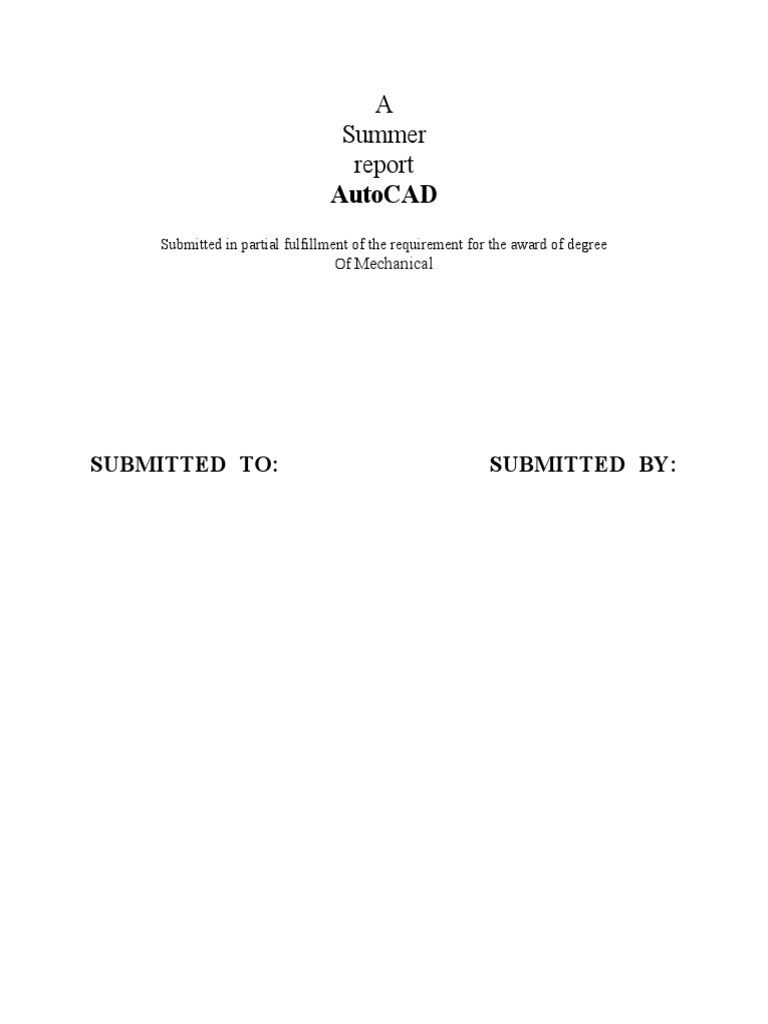 Mech AutoCAD Report | PDF | Auto Cad | Computer Aided Design