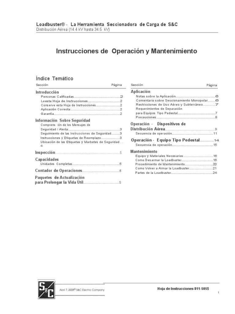 Catalogo y Uso de Herramientas Loadbuster SC | PDF | Fusible (Eléctrico ...