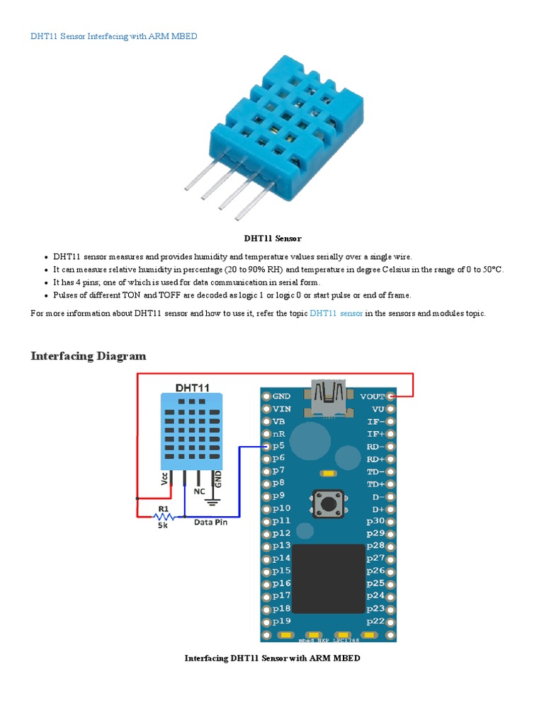 DHT11 Sensor Interfacing With ARM MBED - MBED | PDF