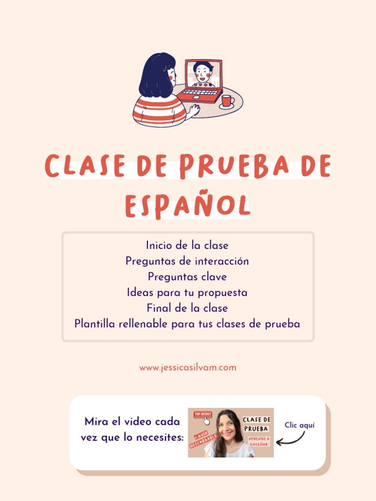 Clase de Prueba de Español: Guía Inicial | PDF | Lengua española ...