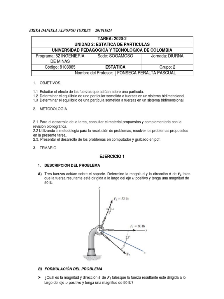 Taller Evaluativo Unidad 2 Estatica | PDF | Física | Conceptos matemáticos
