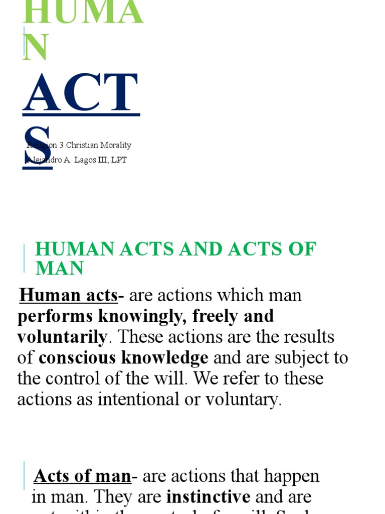 Lesson 5 - Human Acts | PDF