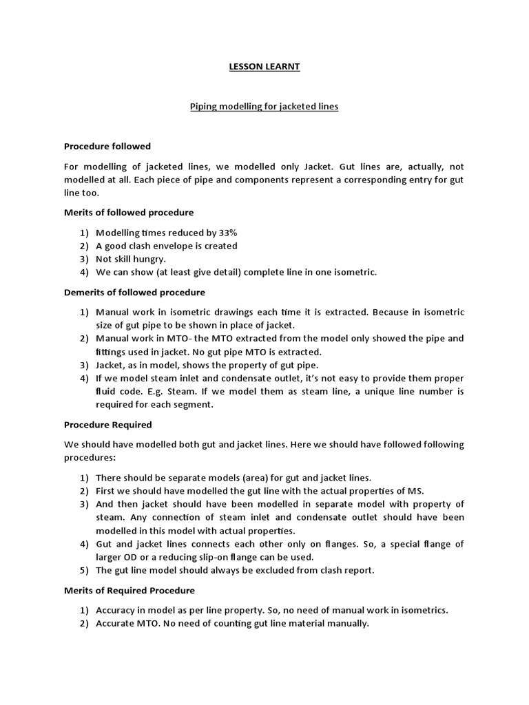 Piping Modelling For Jacketed Lines | PDF | Mechanical Engineering