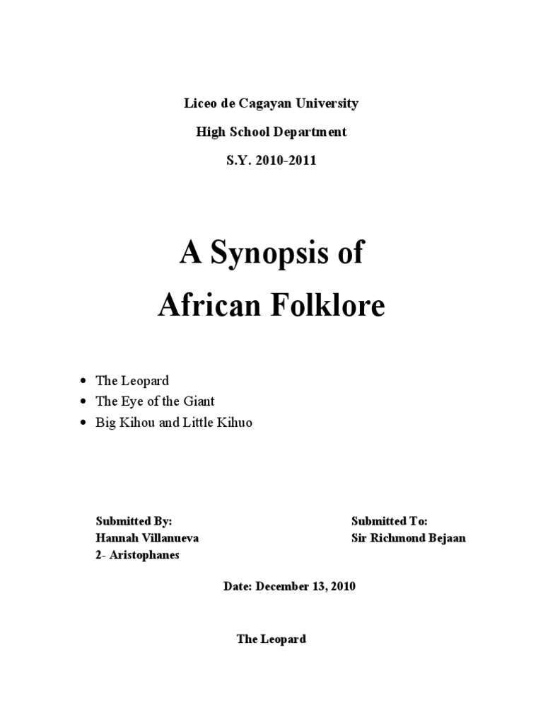 Central African Leopard Folklore Summary | PDF