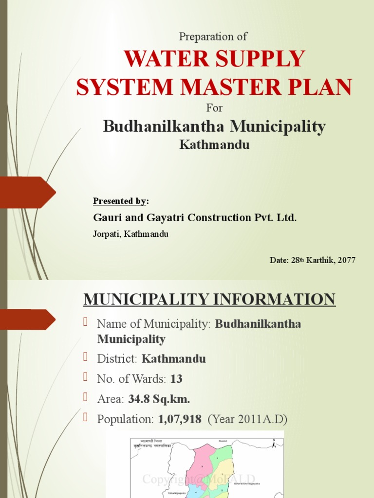 Water Supply System Master Plan: Budhanilkantha Municipality | PDF ...