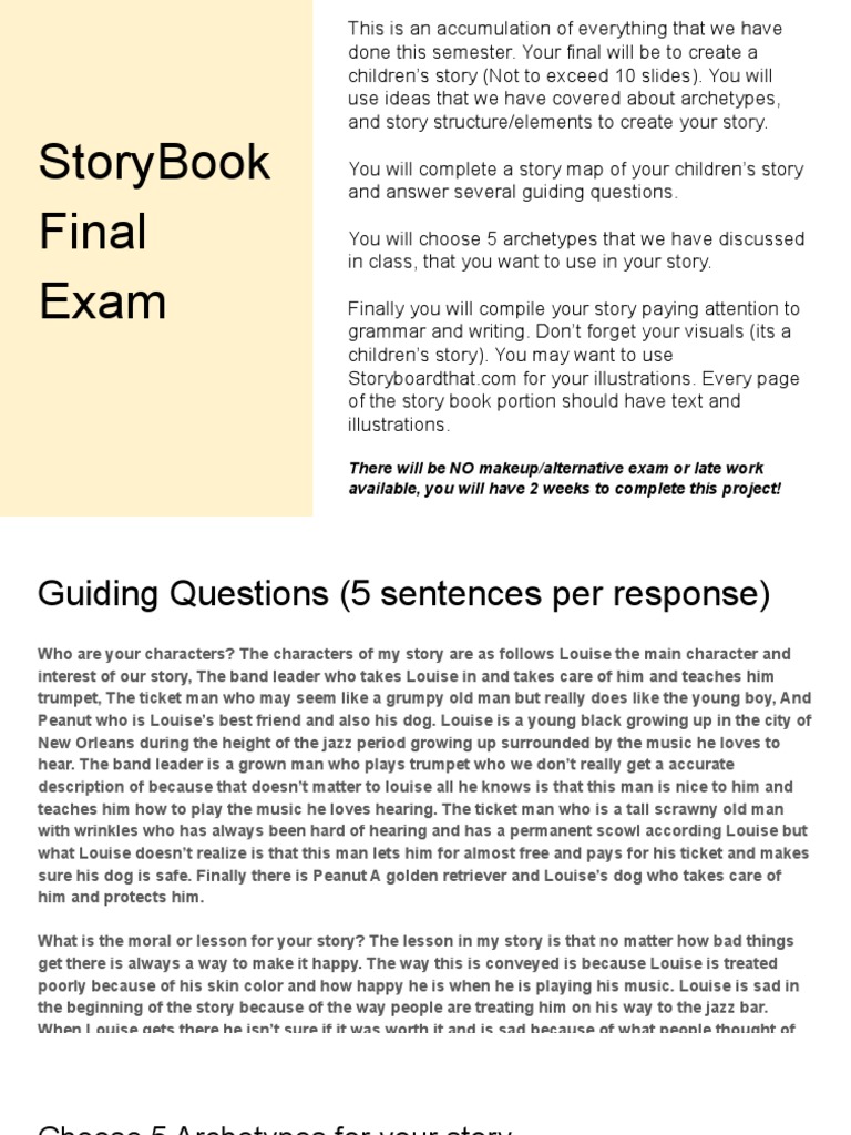 Storybook FINAL Exam Grammarly Check | PDF | Art | Mystery, Thriller ...