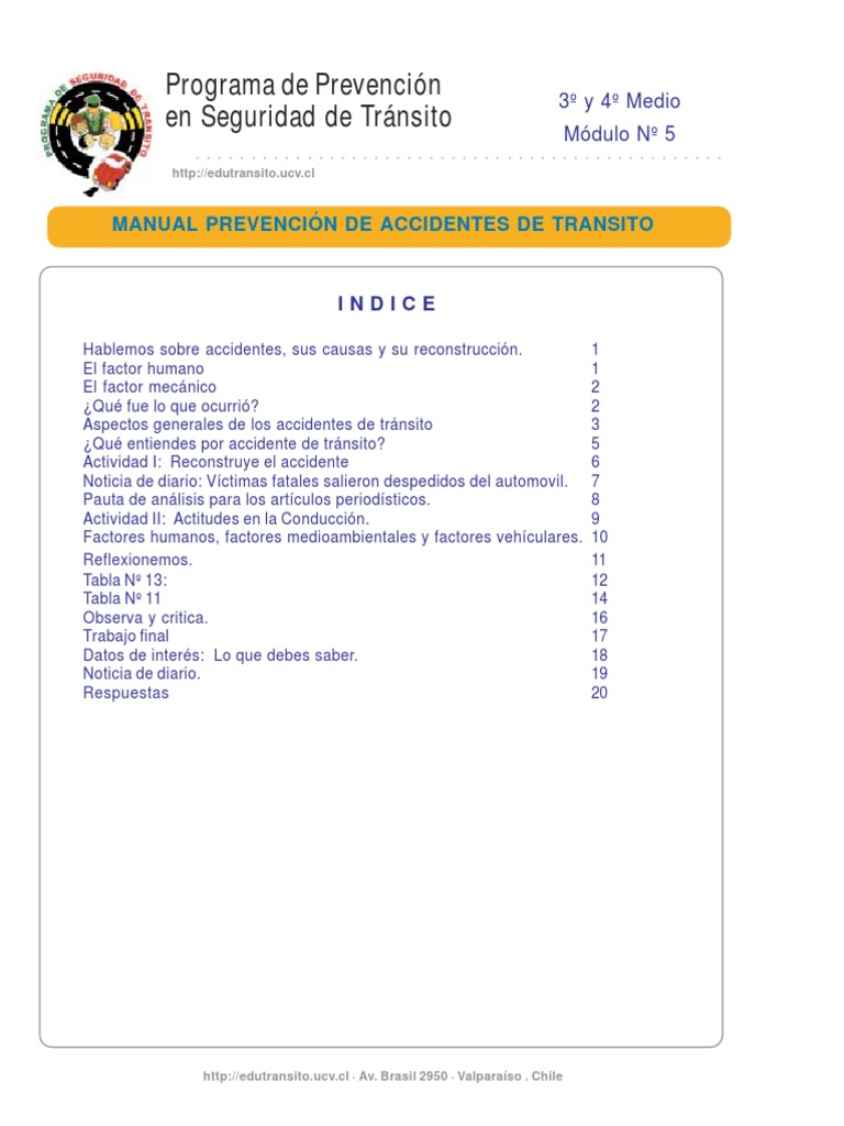 Prevención de Accidentes de Tránsito | PDF | Accidente de tráfico ...