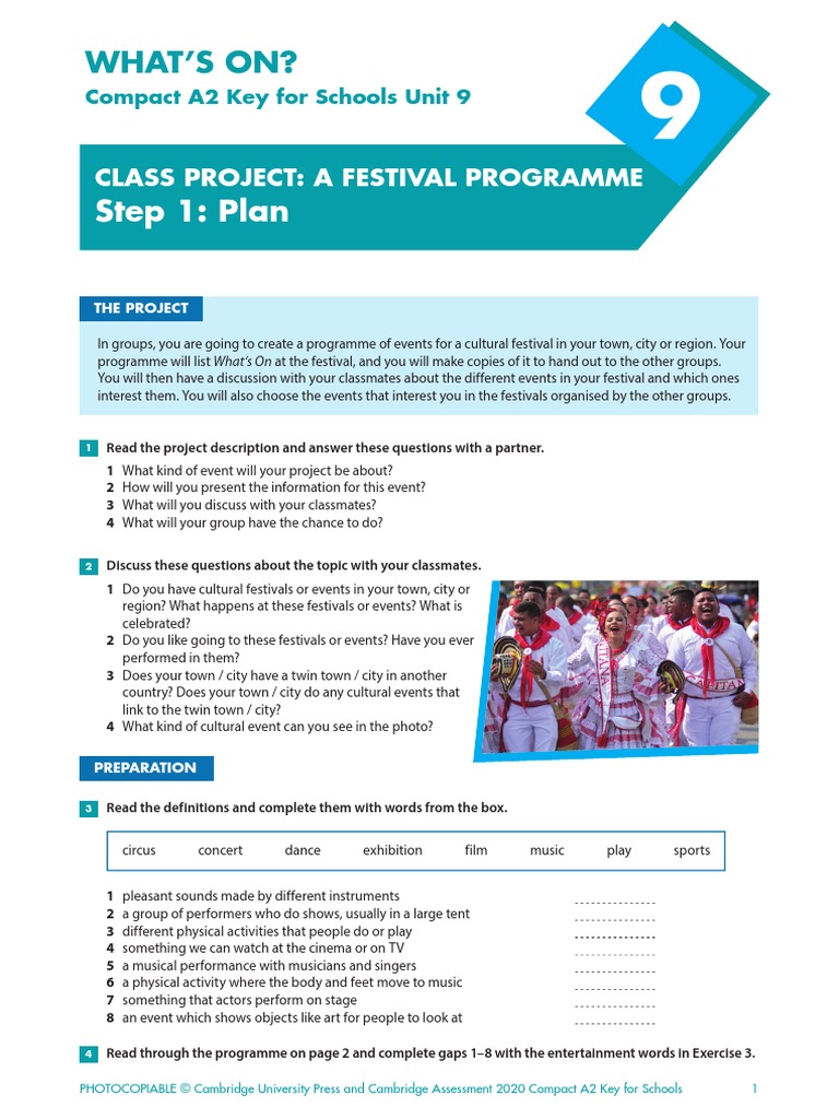 Compact Project 09 A2 Key For Schools | PDF | Dances | Question