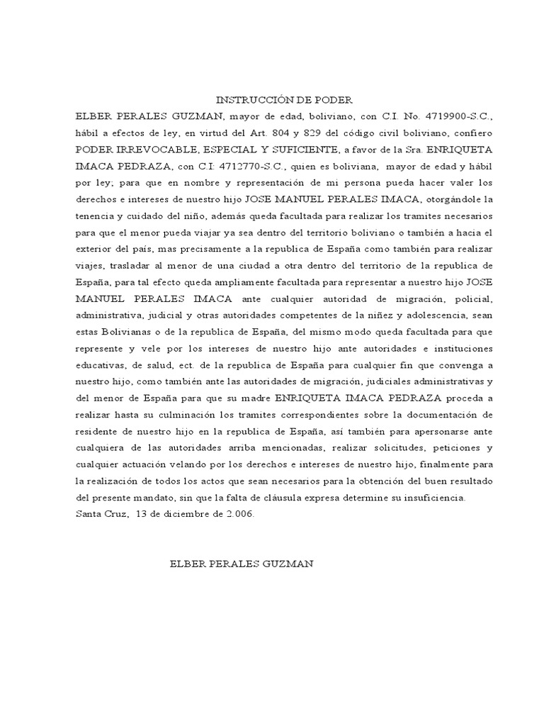 Instructiva de Poder | PDF