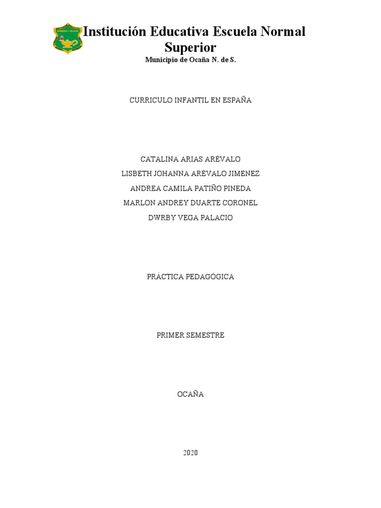 Curriculo Infantil en España | PDF | Educación de la primera infancia ...