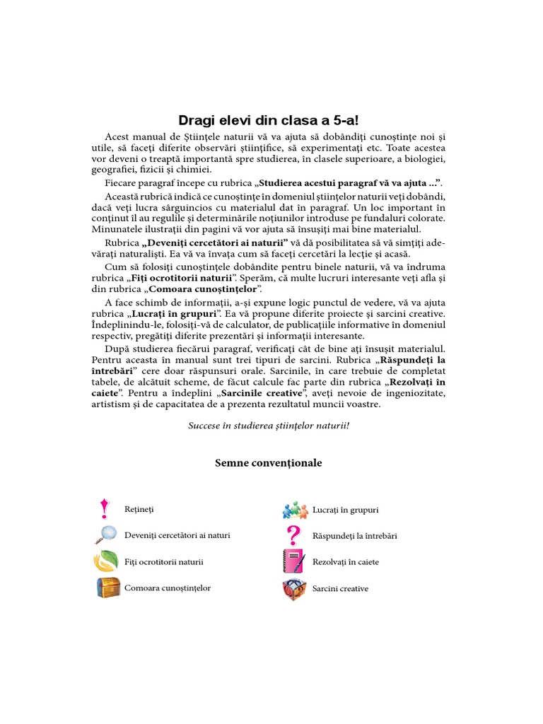 Manual Stiințe CL 5 | PDF