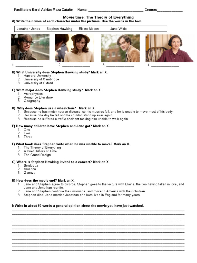 The Theory of Everything: Movie Guide | PDF | Stephen Hawking ...