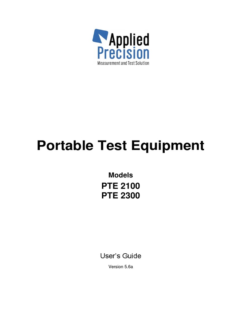 Portable Test Equipment: PTE 2100 PTE 2300 | PDF | Electrical Connector ...