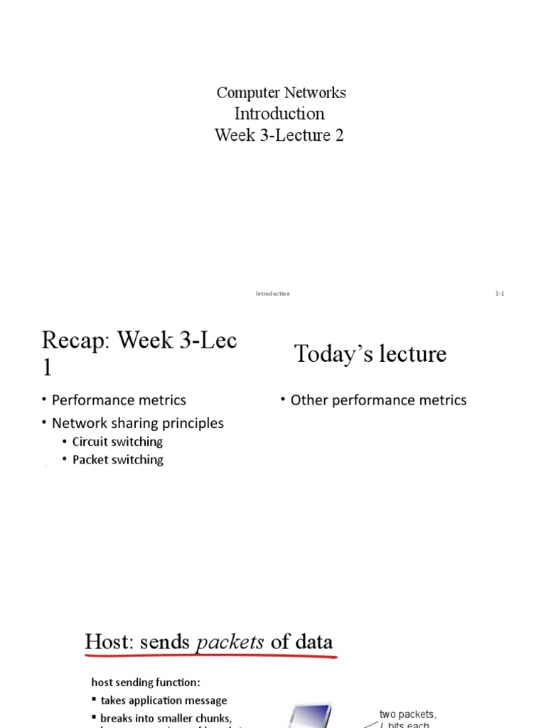 Week 3 - Lec 2 | PDF | Packet Switching | Router (Computing)