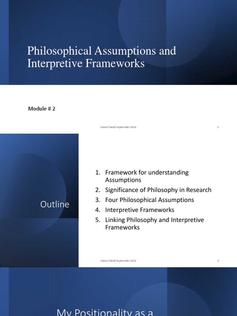 Philosophical Assumptions and Interpretive Frameworks1 | PDF | Reality ...