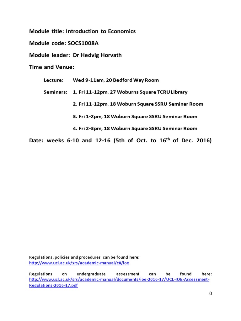 UCL Introduction to Economics Module | PDF | Monopoly | Externality