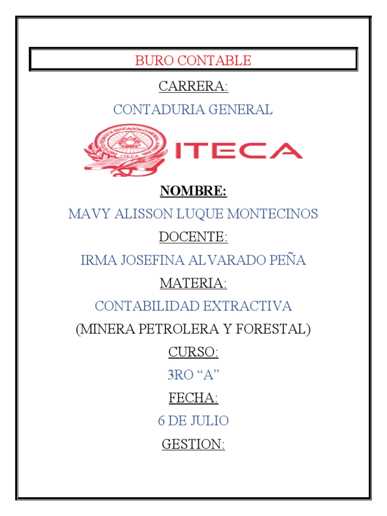 Buro Contable Extractiva Caratula | PDF