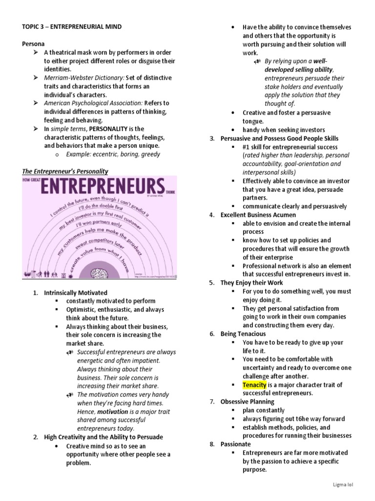 TOPIC 3 - Entrep | PDF | Entrepreneurship | Creativity